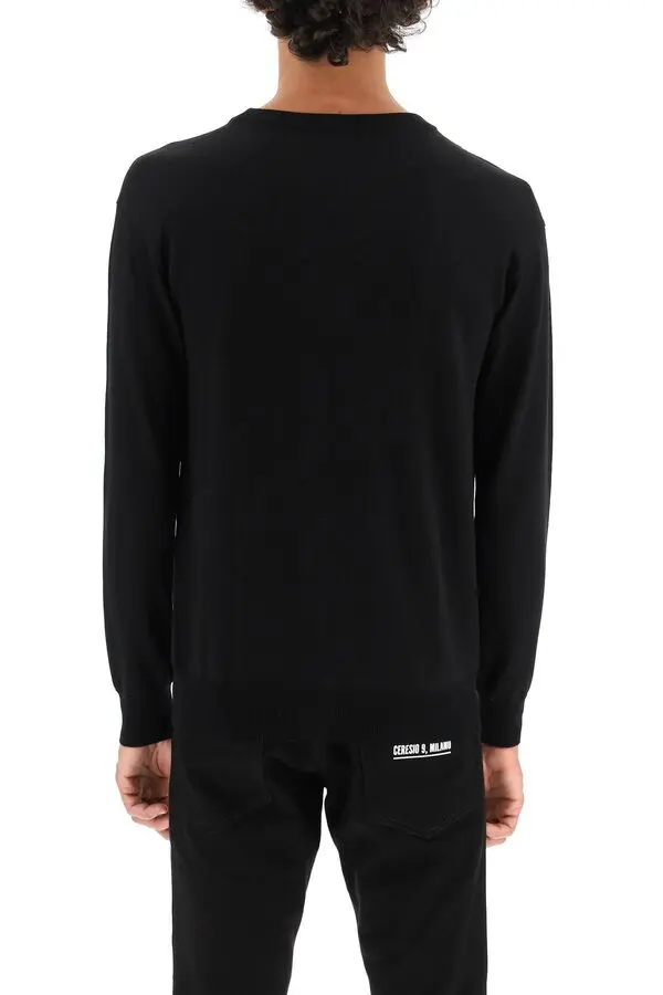 Moschino Teddy Bear Patch Crewneck Knitted Jumper