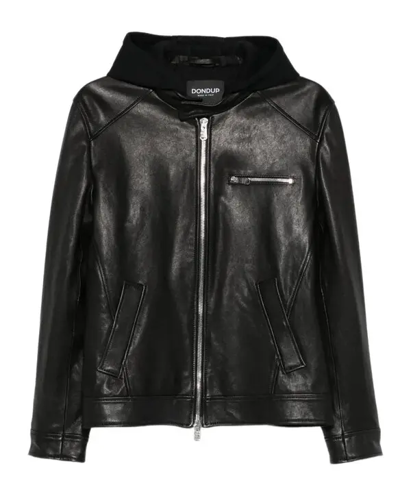 DONDUP Hooded Leather Jacket