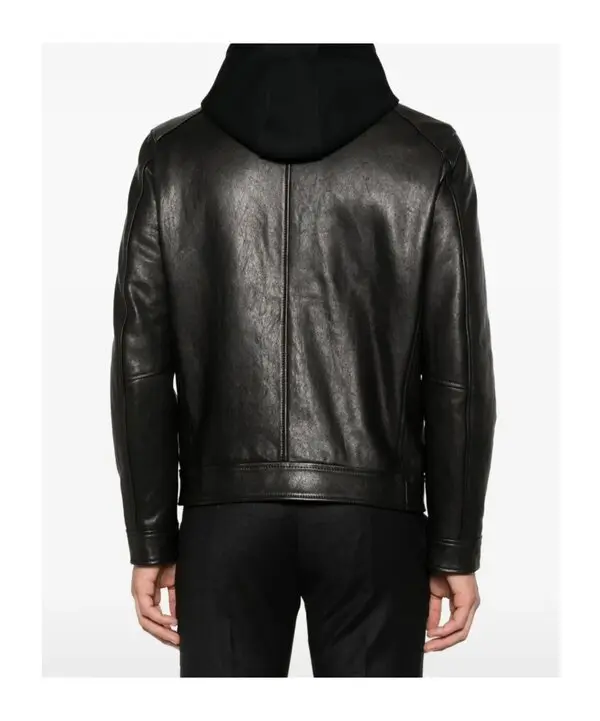 DONDUP Hooded Leather Jacket