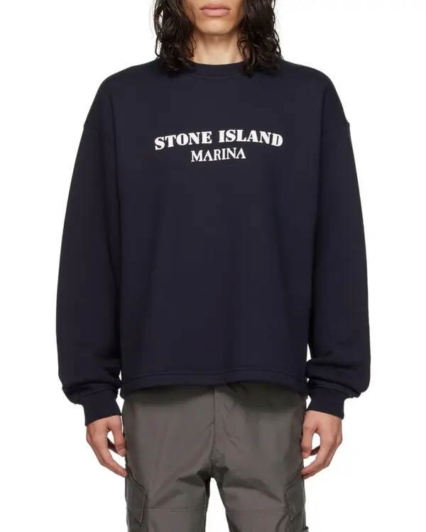 Stone Island Logo-print Cotton Sweatshirt
