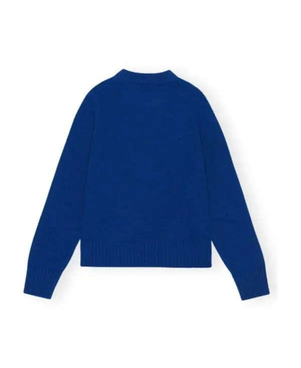 GANNI Logo-intarsia Knitted Crewneck Jumper
