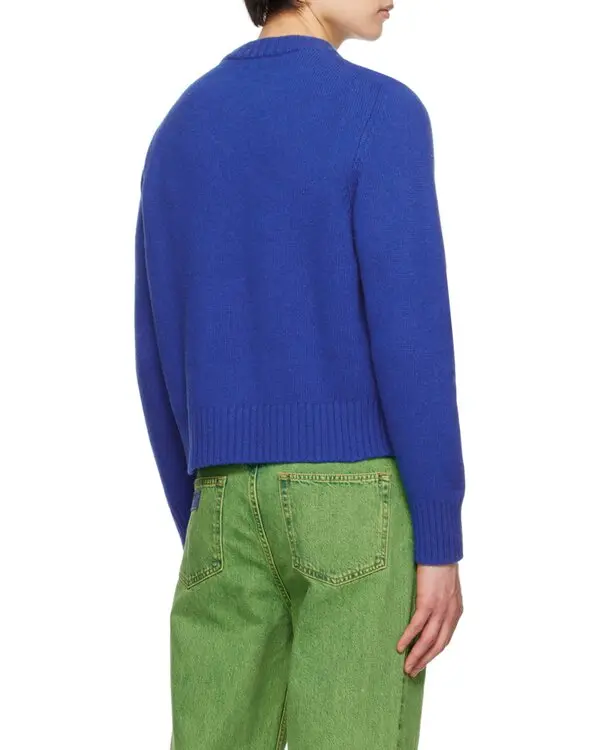 GANNI Logo-intarsia Knitted Crewneck Jumper