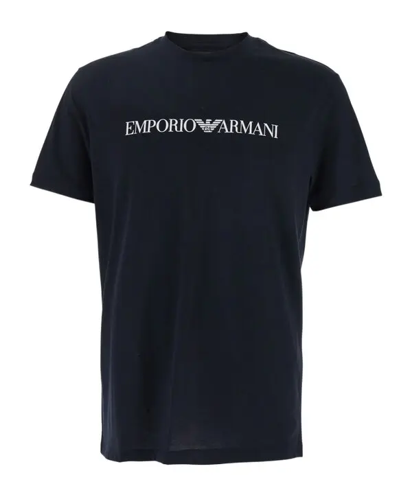 Emporio Armani Logo Printed Crewneck T-shirt - Blue