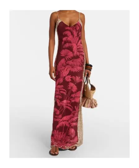 Johanna Ortiz Printed Silk Slip Dress