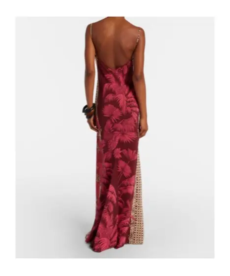 Johanna Ortiz Printed Silk Slip Dress