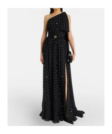 Elie Saab Polka-dot One-shoulder Gown