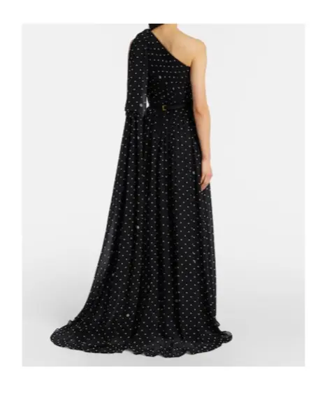 Elie Saab Polka-dot One-shoulder Gown