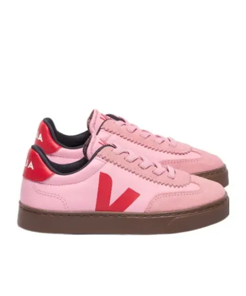 VEJA Volley Leather V-logo Sneakers - Pink
