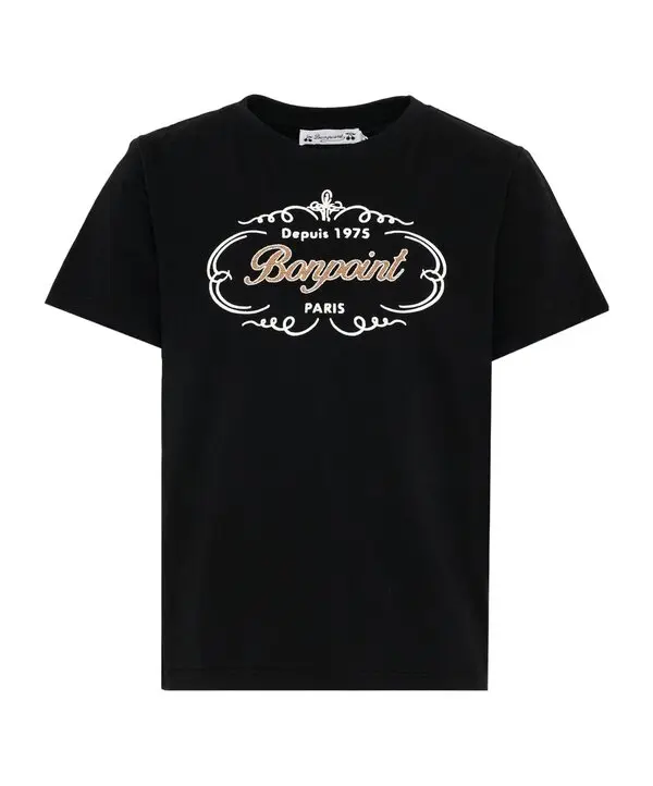 Bonpoint Heritage Logo Embroidered T-shirt - Black