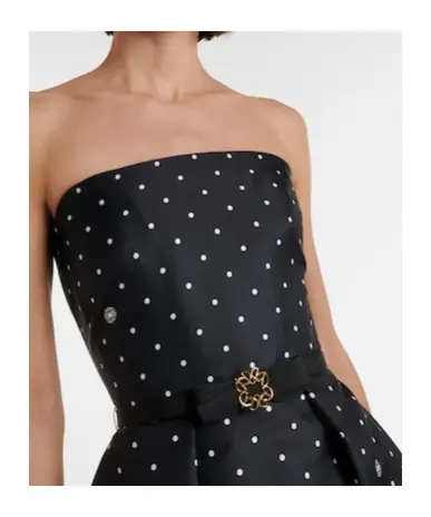 Elie Saab Belted Polka-dot Gown