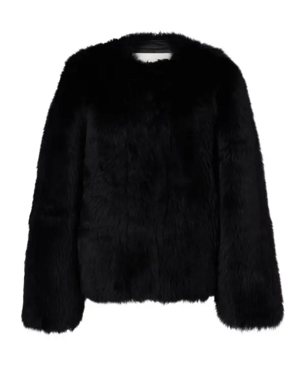 JOSEPH Gomez Fur Jacket - Black