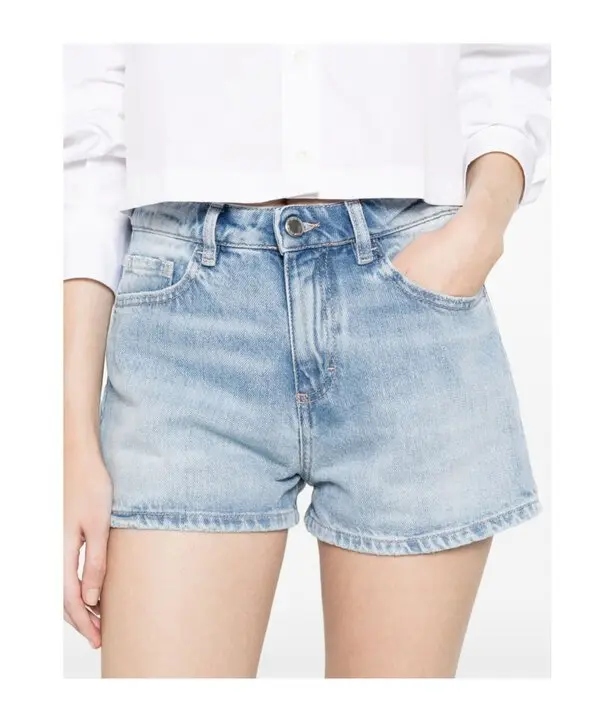 ICON DENIM LOS ANGELES Denim Shorts With Belt Loops