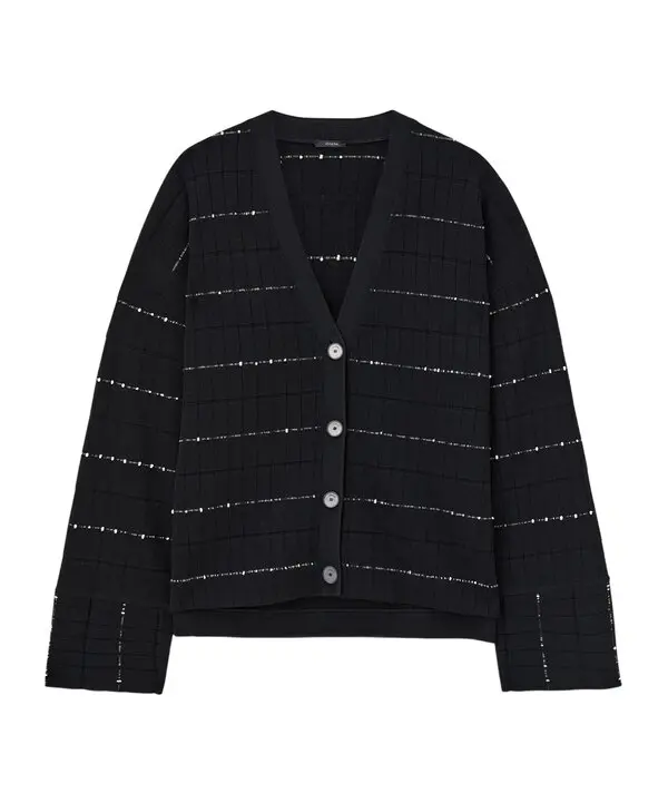 JOSEPH Fragmented Stripe Cardigan - Black