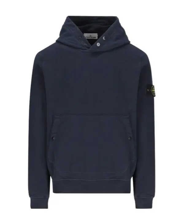 Stone Island Logo Patch Long Sleeved Hoodie