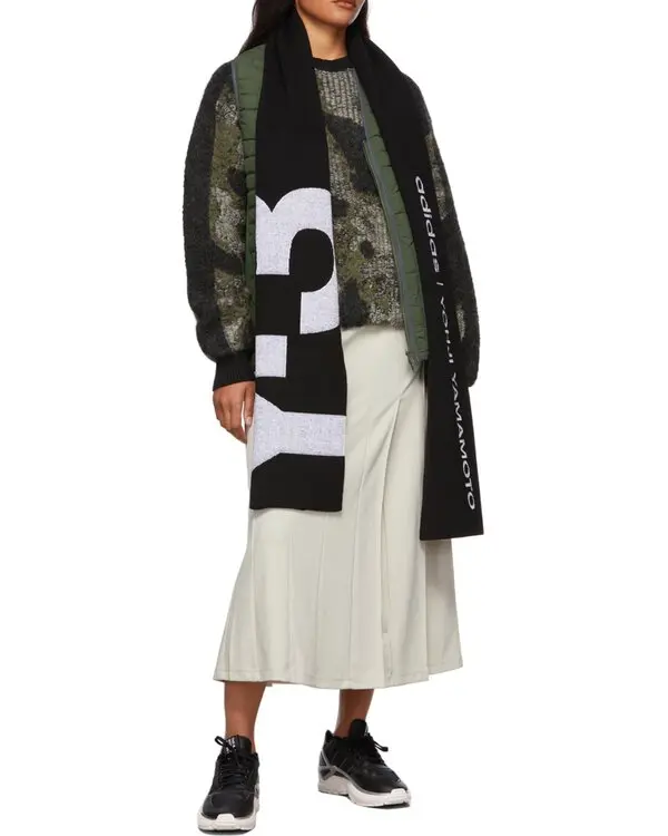 Y3 Logo Intarsia Scarf