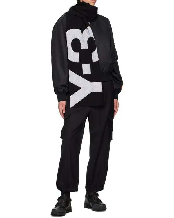 Y3 Logo Intarsia Scarf