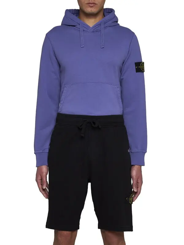 Stone Island Logo Patch Drawstring Bermuda Shorts