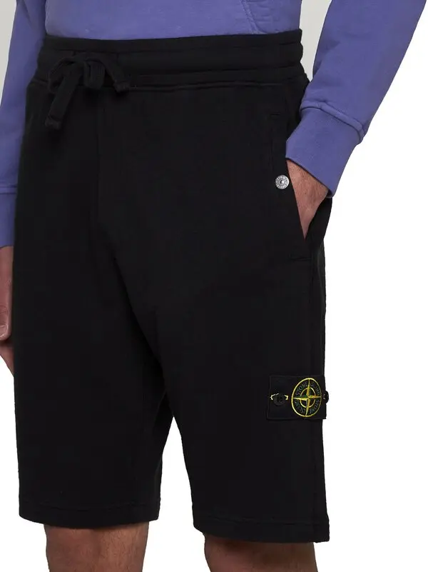Stone Island Logo Patch Drawstring Bermuda Shorts