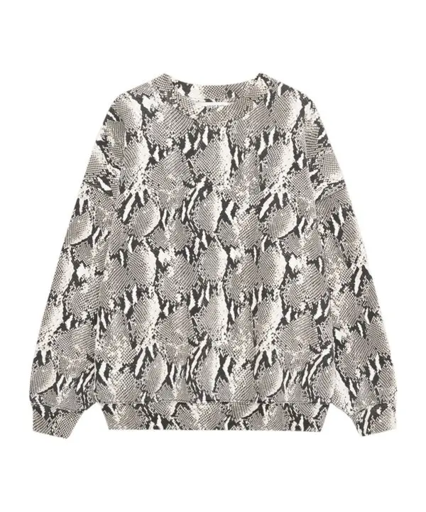 ANINE BING Miles Snakeskin Pattern Sweatshirt - Washed Python