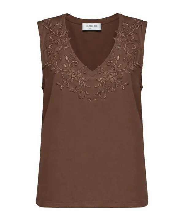 BLUGIRL Embellished V-neck Top