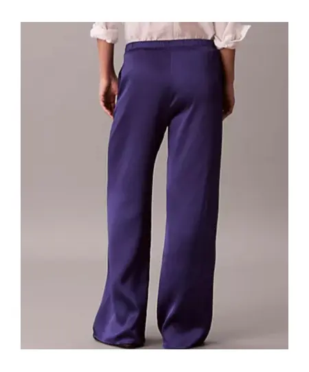 Calvin Klein Hammered Satin Textured Wide Leg Trousers