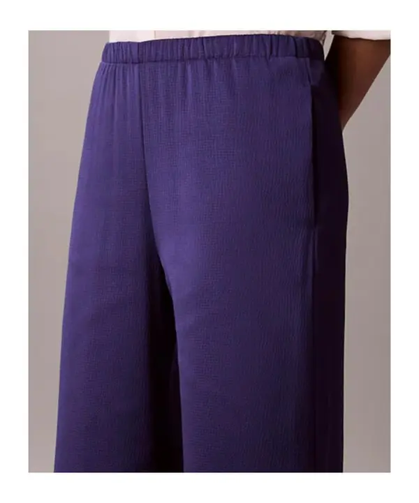 Calvin Klein Hammered Satin Textured Wide Leg Trousers