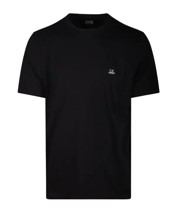 C.P. COMPANY Logo Embroidered T-shirt - Black