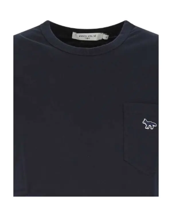 Maison Kitsuné Logo Embroidered Crewneck T-shirt