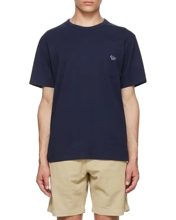 Maison Kitsuné Logo Embroidered Crewneck T-shirt