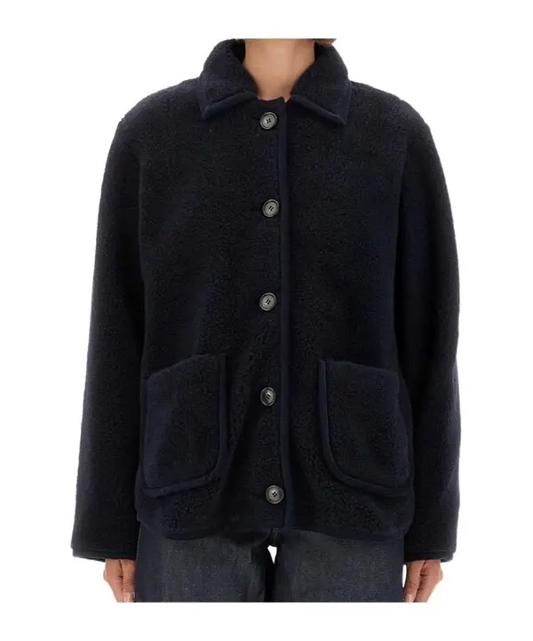 A.p.c. Textured Buttoned Jacket - Blue