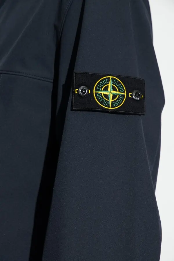 Stone Island Hooded Zip-up Jacket With Ribbed Trim