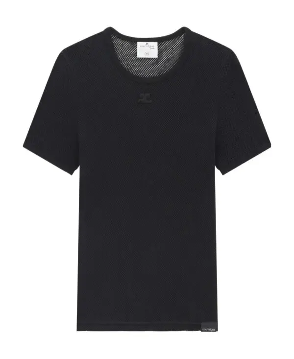 COURREGES Courrèges Logo Patch Mesh T-shirt