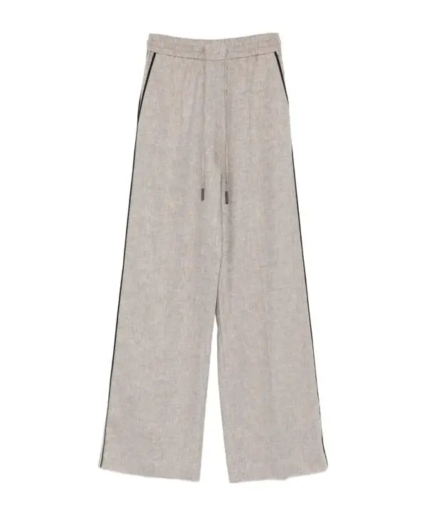 Iceberg Drawstring Trousers With Contrast Piping - Grey