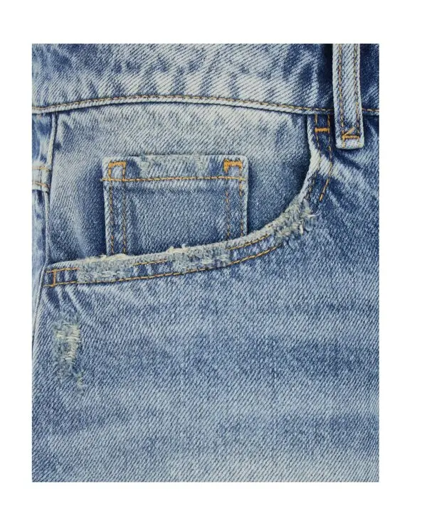 ICON DENIM LOS ANGELES Denim Shorts With Belt Loops