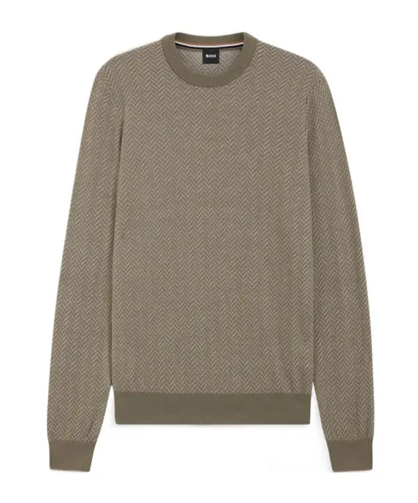 Hugo Boss Herringbone Crewneck Jumper