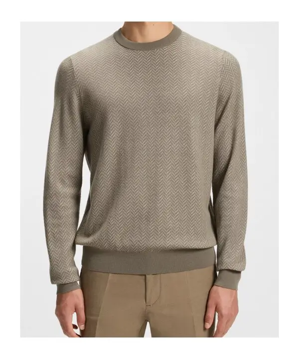 Hugo Boss Herringbone Crewneck Jumper