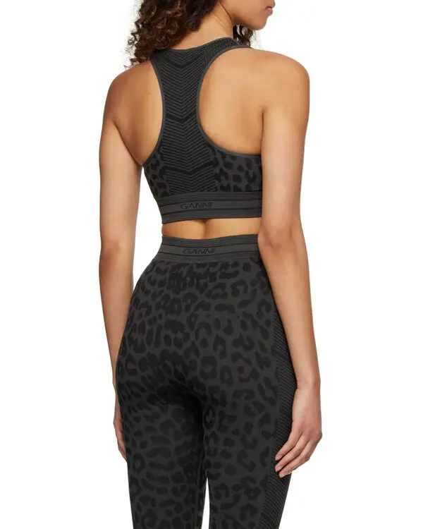 GANNI Seamless Jacquard Bra