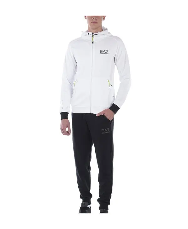 EA7 Zipper Sweater And Trousers - White