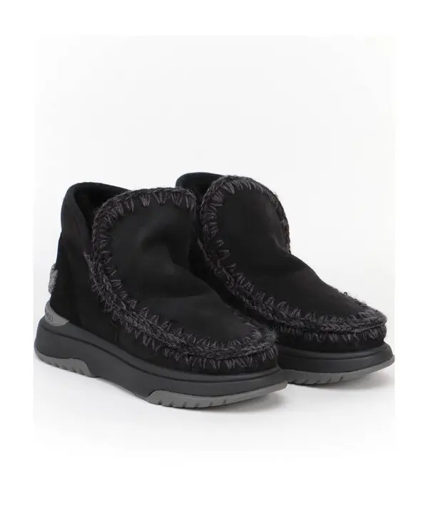 Mou Eskimo Logo-glitter Whipstitch-trim Boots