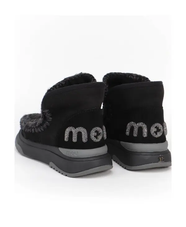 Mou Eskimo Logo-glitter Whipstitch-trim Boots