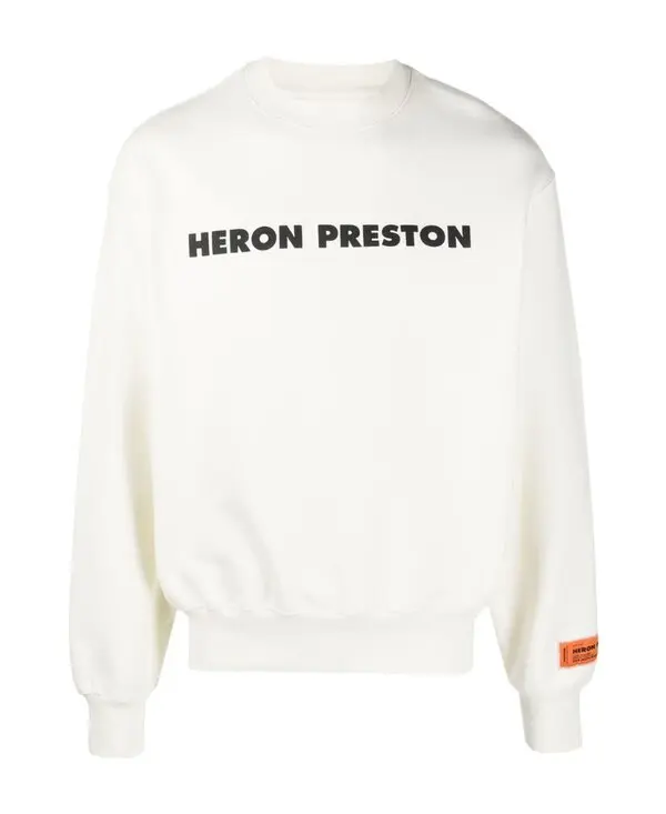 Heron Preston Logo Printed Crewneck Sweatshirt - White