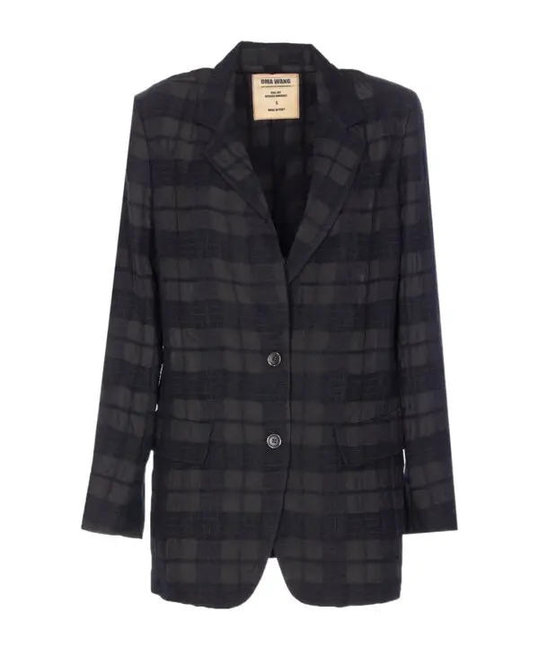 UMA WANG Long Sleeve Checked Blazer