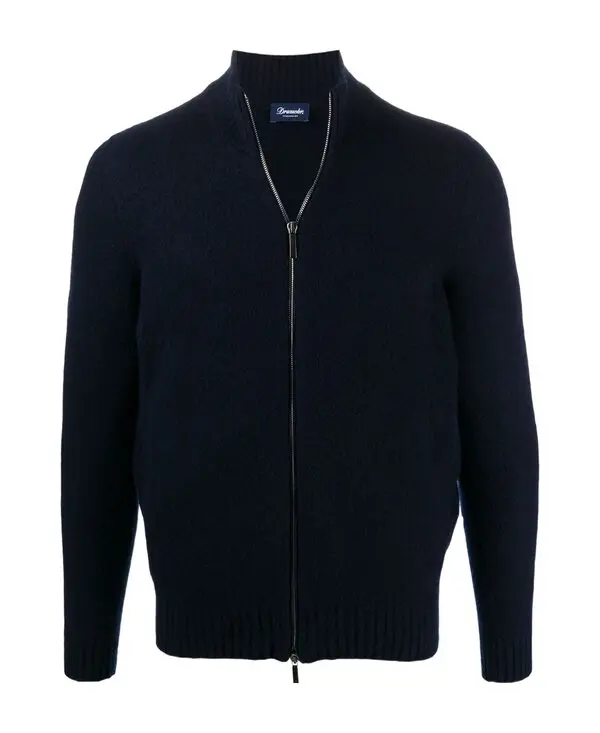 DRUMOHR Zip-up Wool Cardigan - Black