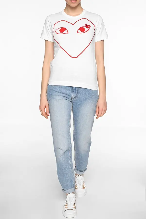 Play Comme Des Garcon Heart Print T-shirt