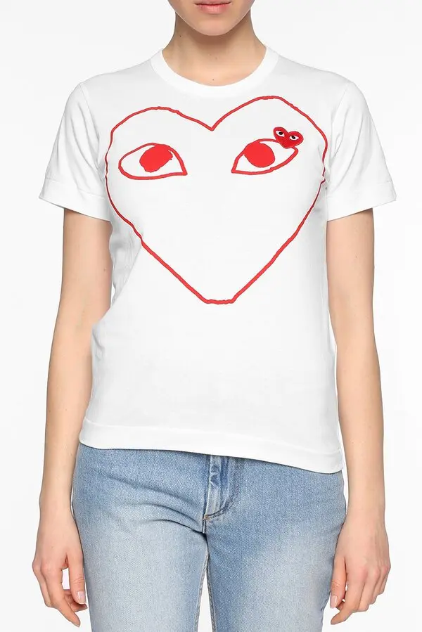 Play Comme Des Garcon Heart Print T-shirt