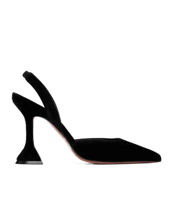 Amina Muaddi Holli 95 Sling Pointed-toe High-heeled Sandals - Black