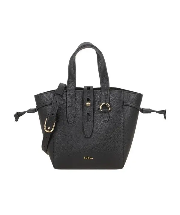 Furla Mini Net Leather Tote Bag - Black