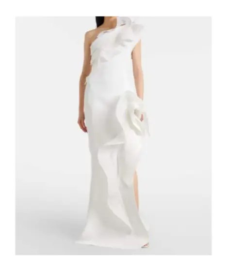 Maticevski Excitement Ruffled One-shoulder Gown