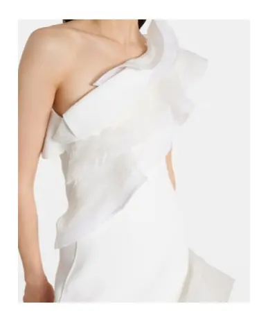 Maticevski Excitement Ruffled One-shoulder Gown