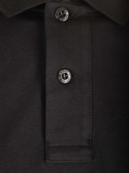 Stone Island Slim Fit Short-sleeved Polo Shirt - Black